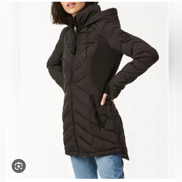 Bernardo | Jackets & Coats | Bernardo Quilted Neoprene Hooded Puffer ...